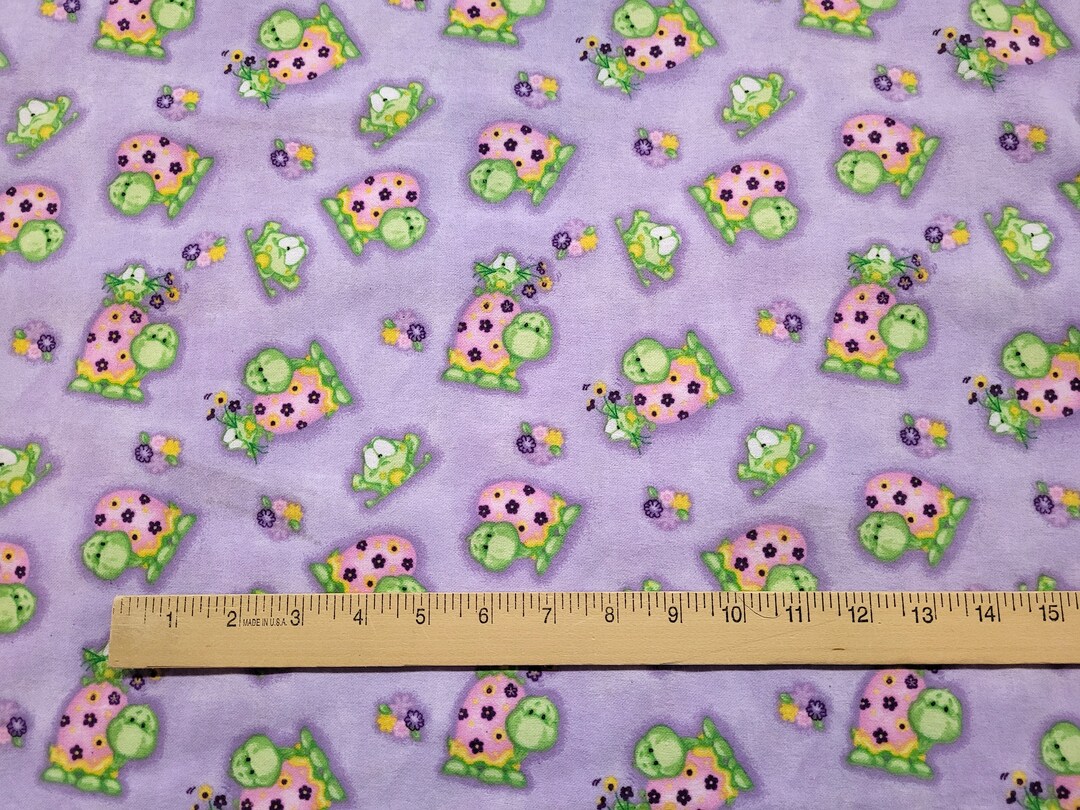 Turtles & Frogs Double Napped Flannel - by the Yard - Etsy