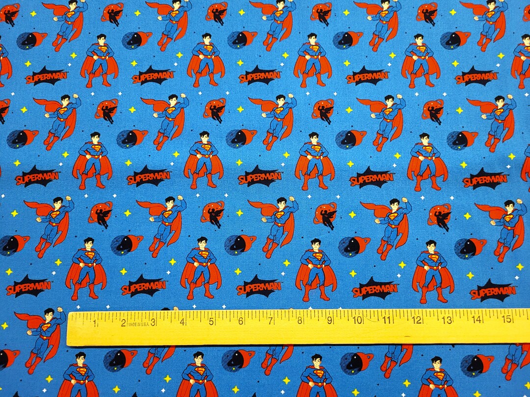 Superman Print 100% Cotton Fabric - by the Yard - Etsy