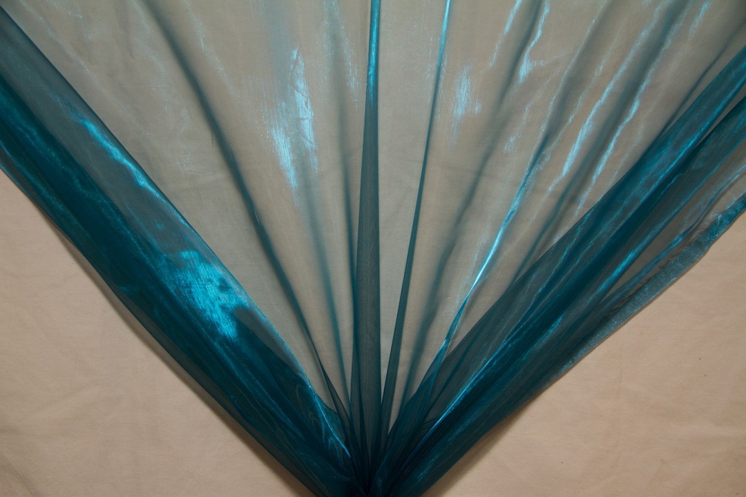Turquoise Pearl Organza Fabric - by the Yard - Etsy