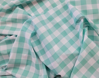 1/4" Mint 44"/45" Gingham Check Poly/cotton Fabric - 2 1/2 Yard Piece ...