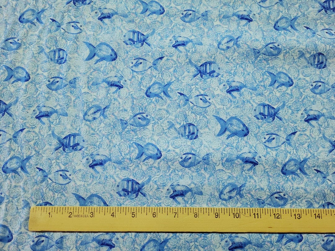 Rainbow Isle Fish Print 100% Cotton Fabric - by the Yard - Etsy