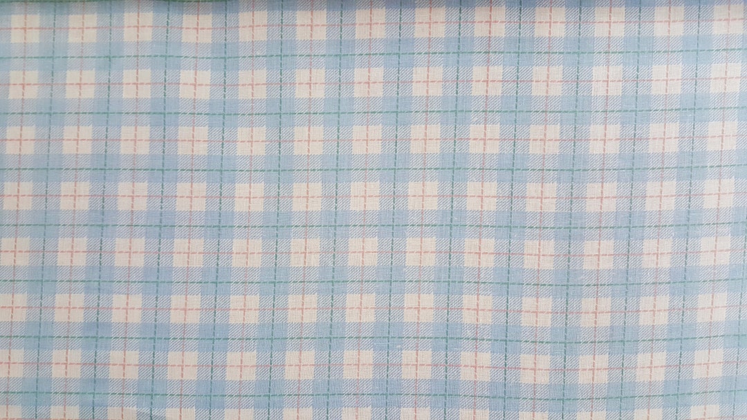 101"/102" Light Blue Plaid EXTRA WIDE Percale Sheeting Fabric - Etsy