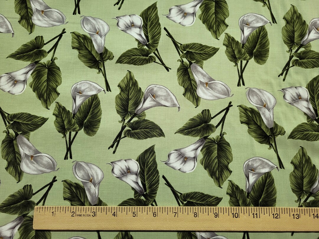 Magnificent Blooms Calla Lily Print 100% Cotton Fabric - by the Yard - Etsy