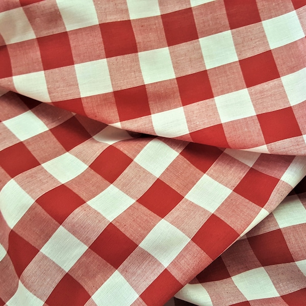 Red Gingham Fabric - Etsy