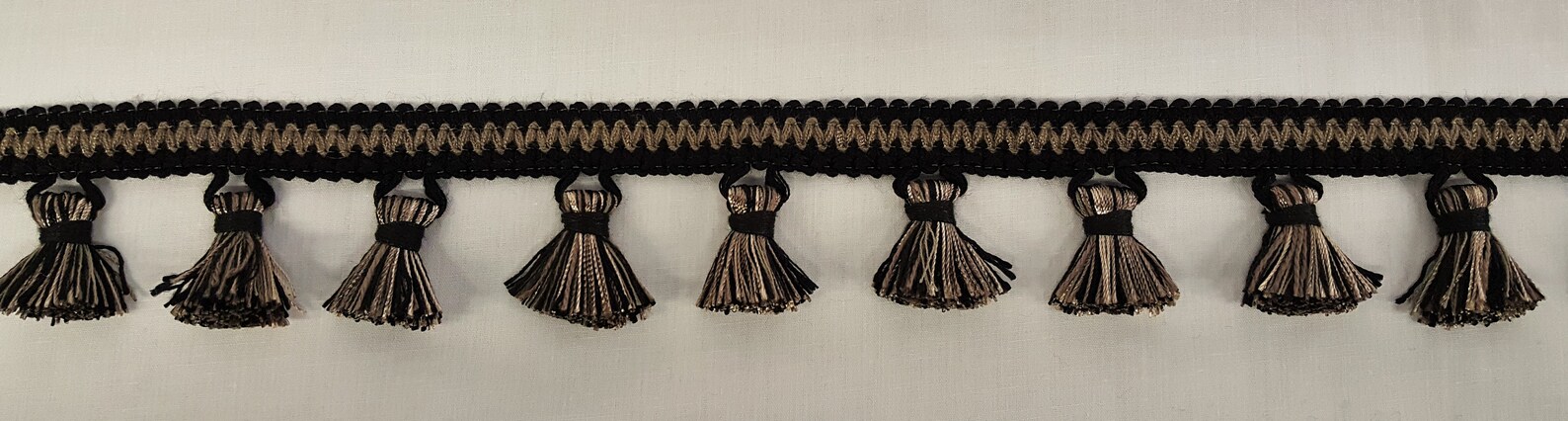 2 1/8" Black & Taupe Decorative Small Tassel Fringe - 5 Yards - Etsy