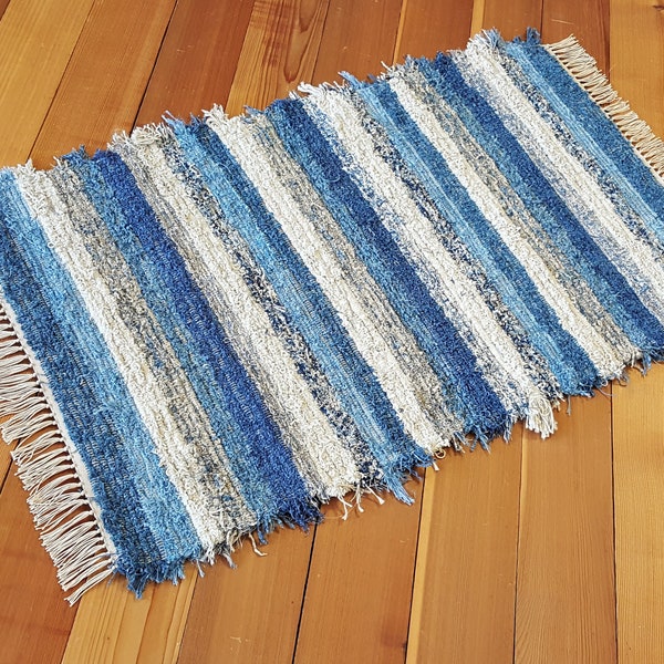 Blue Rag Rug - Etsy