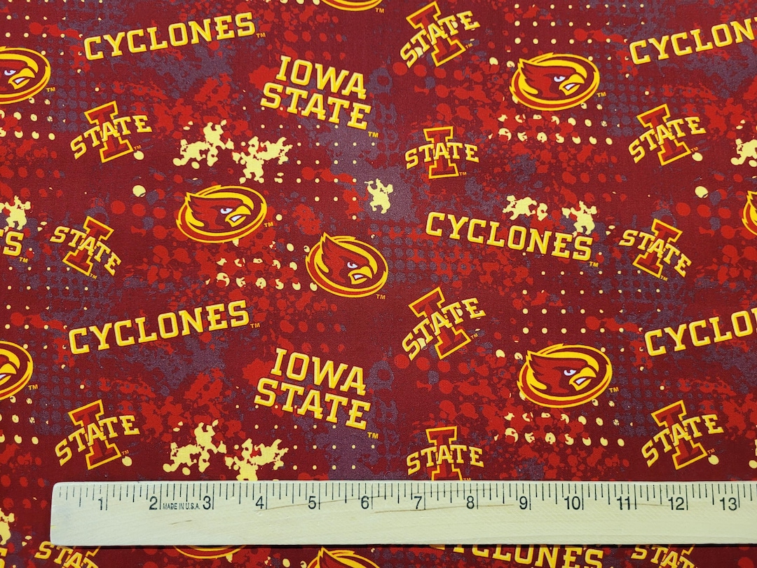 Iowa State University Cyclones Splatter Print 100% Cotton Fabric - 1 1/ ...