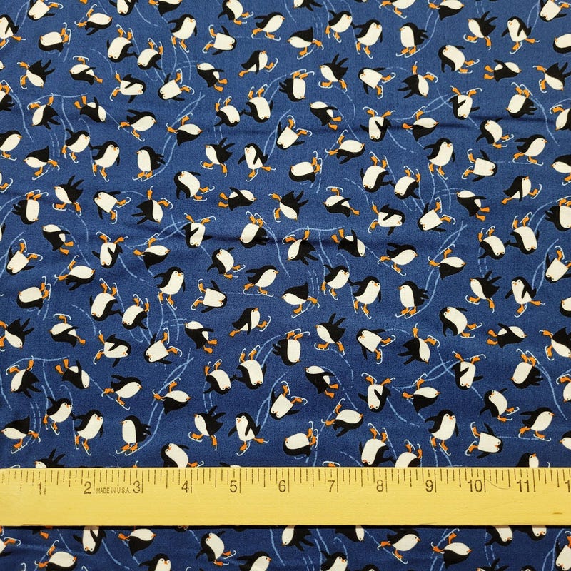 Penguin Fabric - Etsy