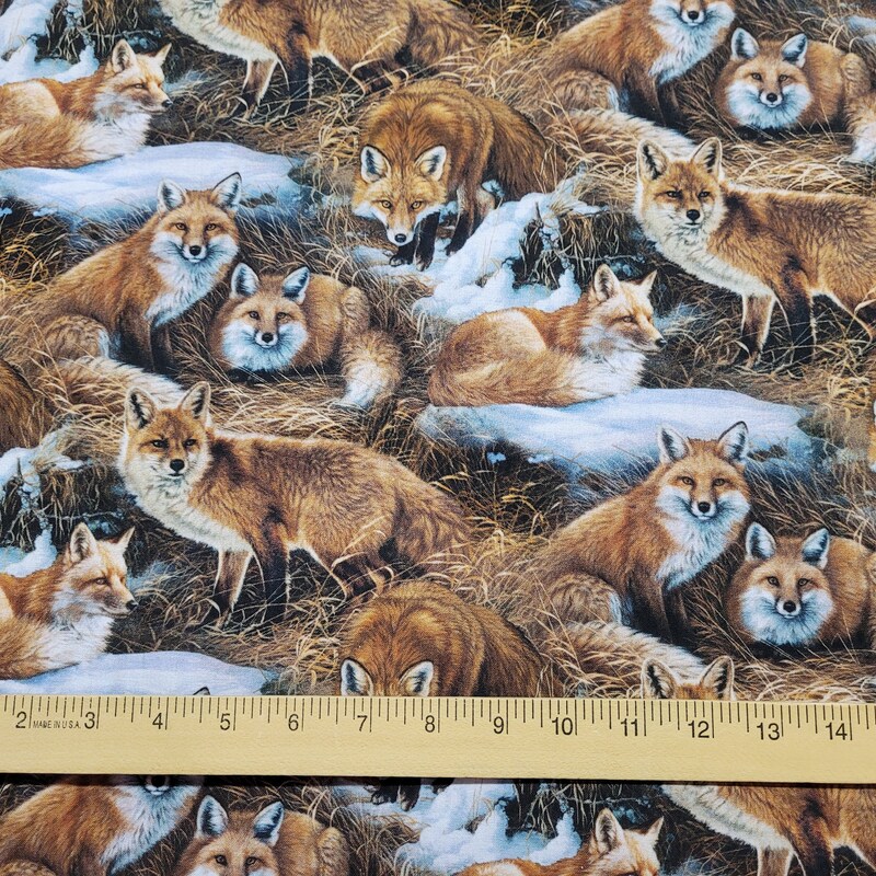 Fox Print Fabric - Etsy