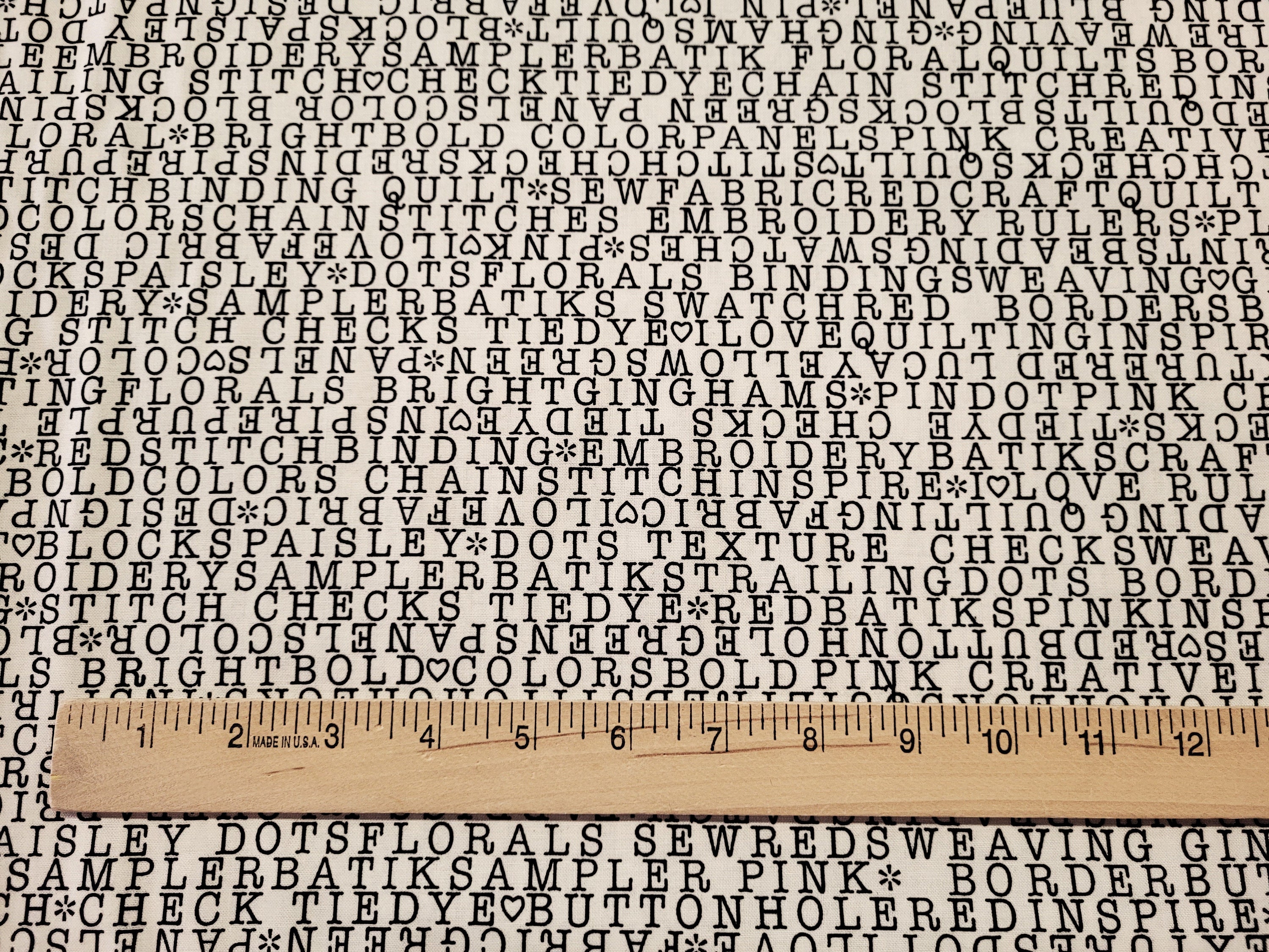 Word Play Print 100% Cotton Fabric - by the Yard - Etsy