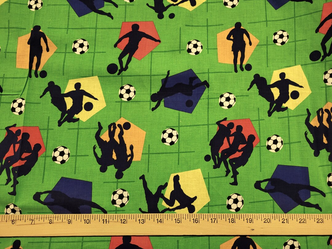 Soccer Print 100% Cotton Fabric - by the Yard - Etsy