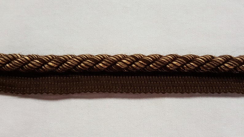 3/8 Brown & Antique Gold Decorative Cord With Lip - Etsy