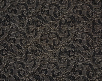 Black and Gold Ditsy Dots Jacquard Upholstery Fabric by the Yard ...