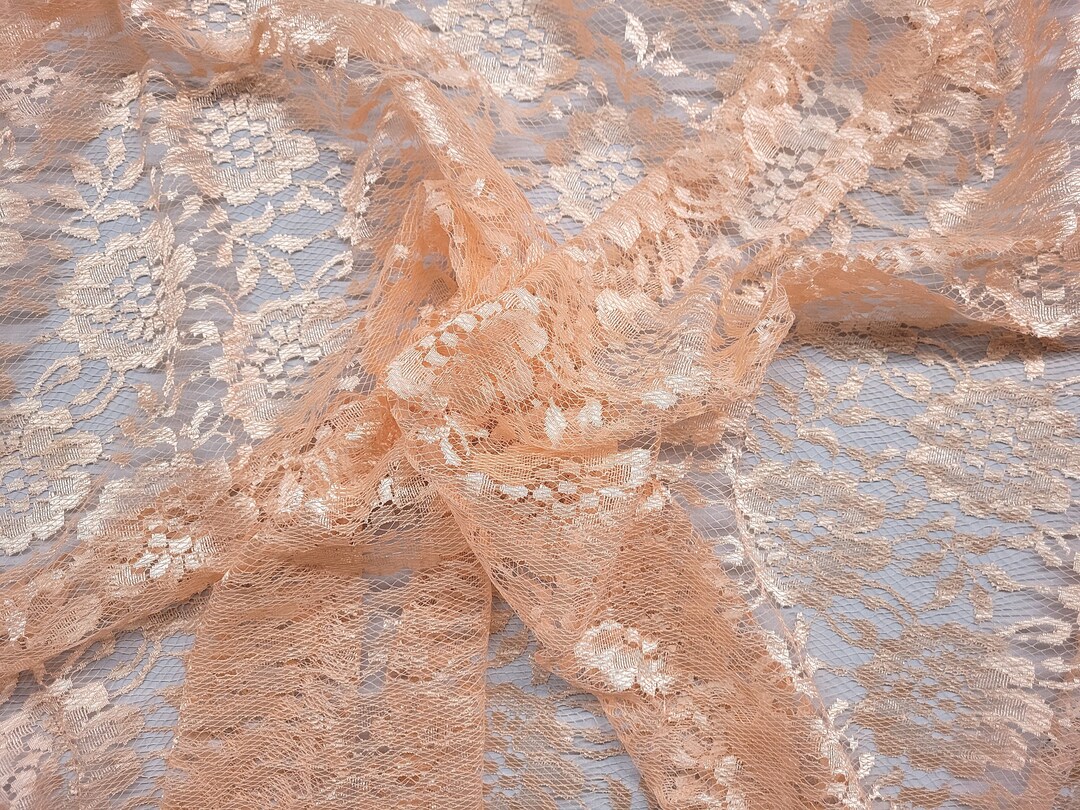 Vintage Lace Peach Floral Fabric - by the Yard - Etsy