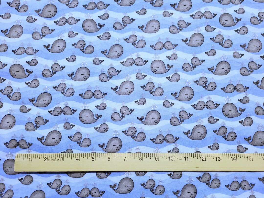 Whales Double Napped Flannel - by the Yard - Etsy