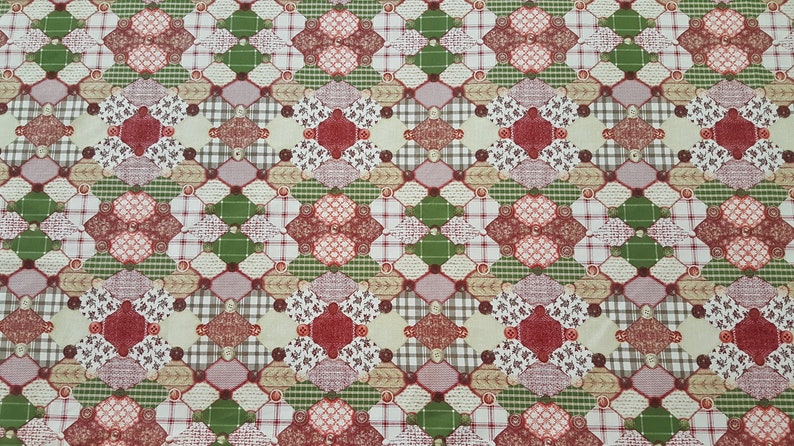 90" Button Bordeaux Cheater's Quilt Fabric - by the Yard - Etsy