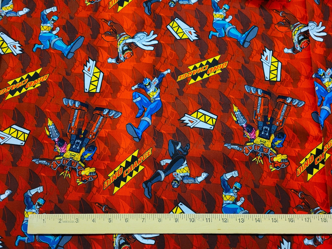 Dino Charge Power Rangers Print 100% Cotton Fabric by the Yard - Etsy