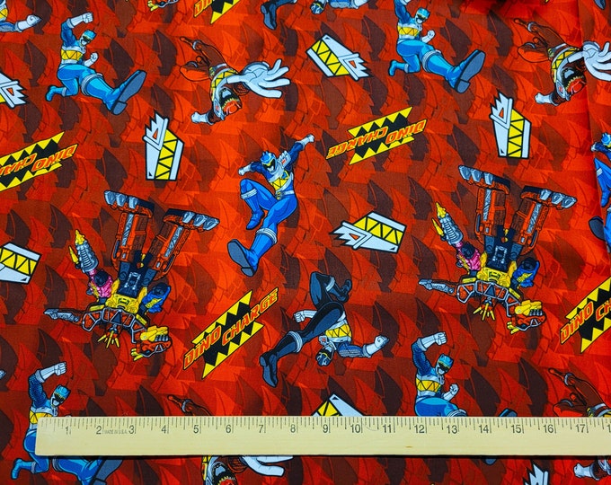 Dino Charge Power Rangers Print 100% Cotton Fabric - 2/3 Yard Piece - Etsy