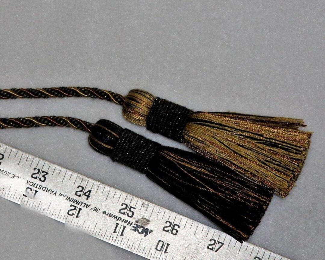 Chair Tieback, 4" Double Tassel Black & Gold - Etsy