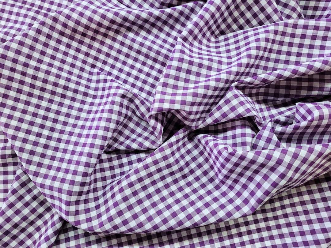 1/4" Purple 59"/60" Gingham Check Poly/cotton Fabric - by the Yard - Etsy