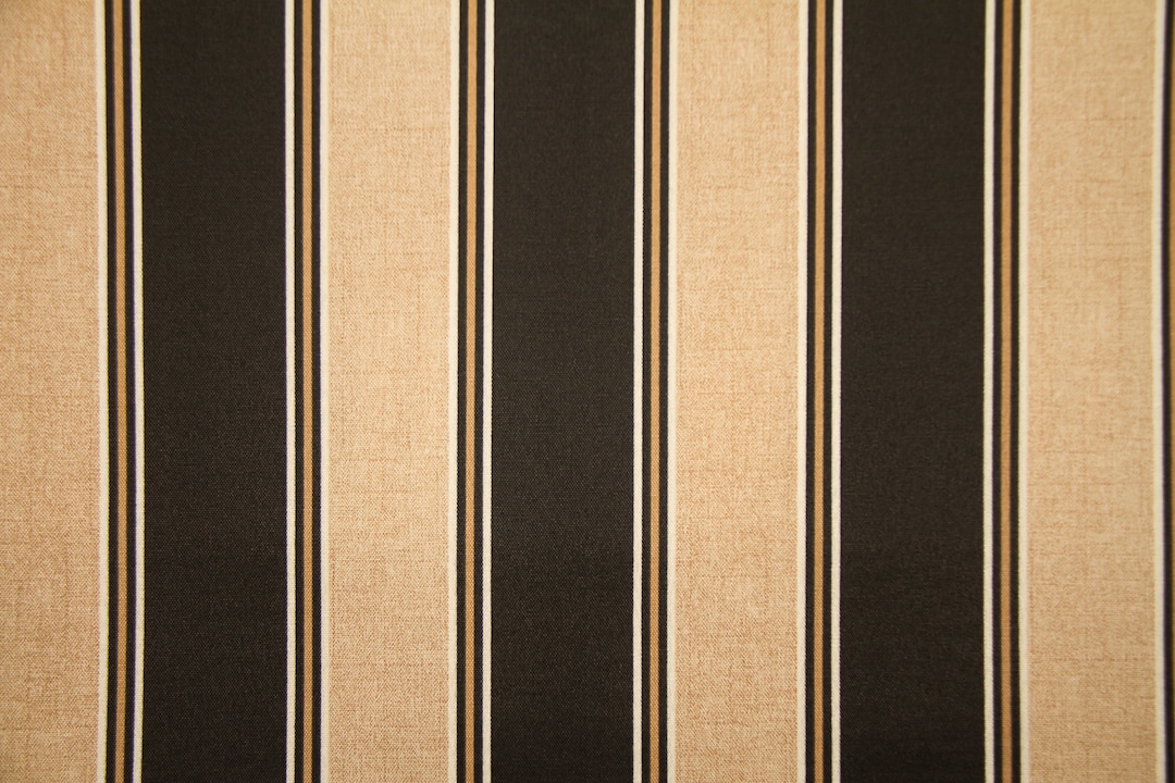 Black & Tan Stripe Indoor/outdoor Fabric - by the Yard - Etsy