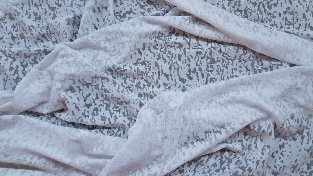 White Abstract Stretch Lace Fabric - by the Yard - Etsy