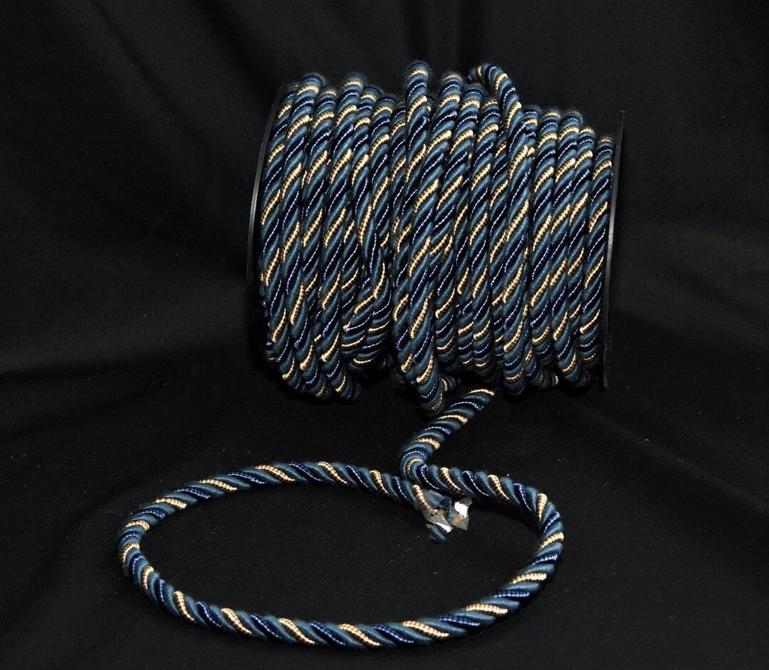 3/8" Teal Blue, Royal Blue & Gold Decorative Cording - 5 Yards - Etsy