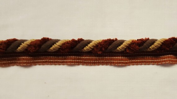 1/2 Brick Red Gold & Brown Decorative Cord With Lip | Etsy