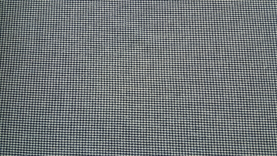 59" Navy Houndstooth Wool Blend Fabric - by the Yard - Etsy