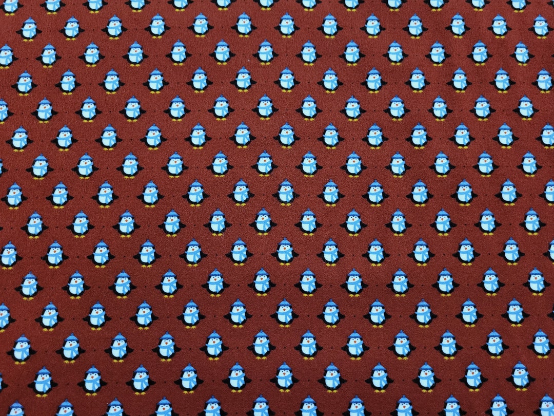 Penguin Double Napped Flannel - by the Yard - Etsy