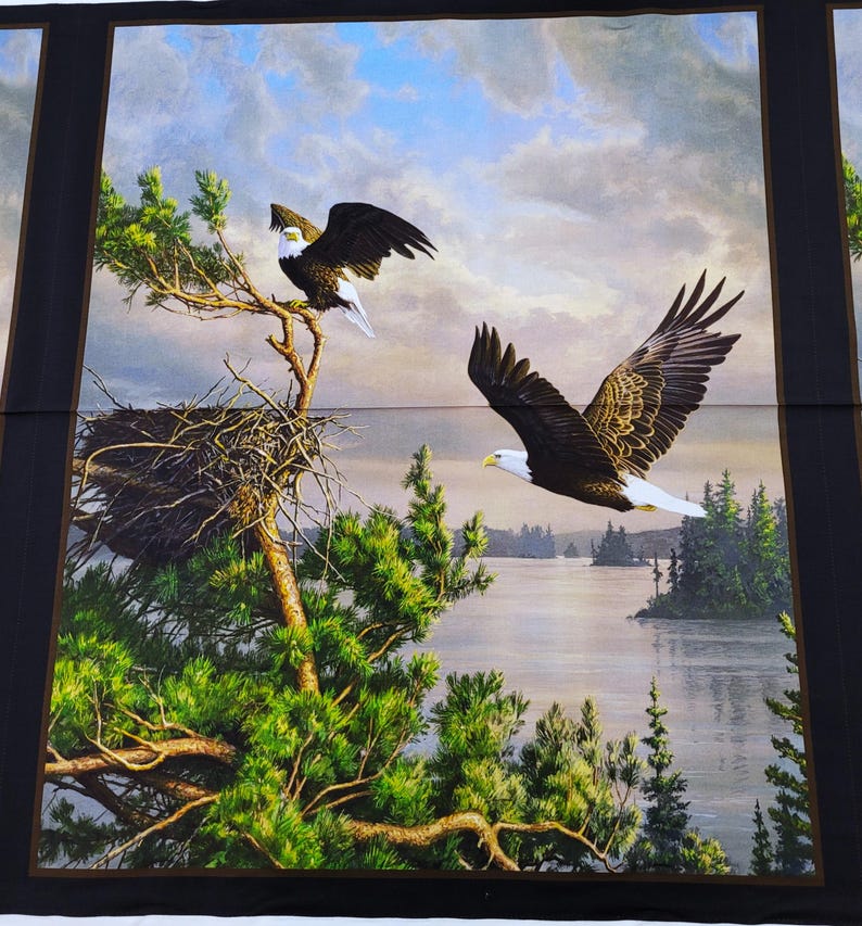 Coming Home Eagle PANEL 100% Cotton Fabric - Etsy