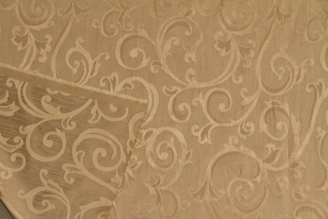 Light Tan Scroll Jacquard Drapery Fabric - Etsy