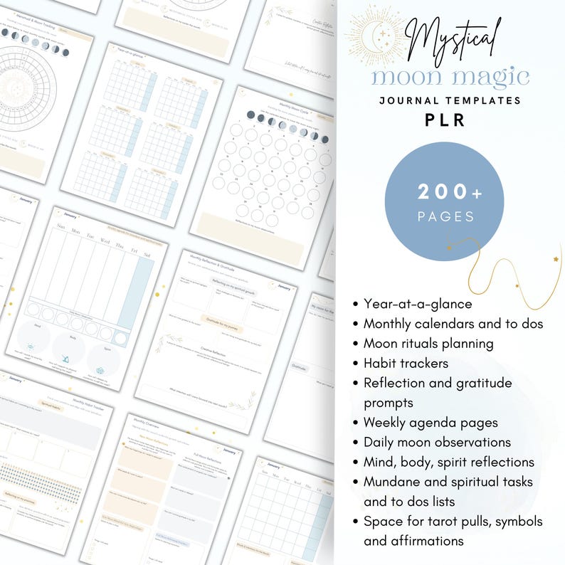 Moon & Astrology Journal Planner Bundle: Lunar Rituals, Trackers ...