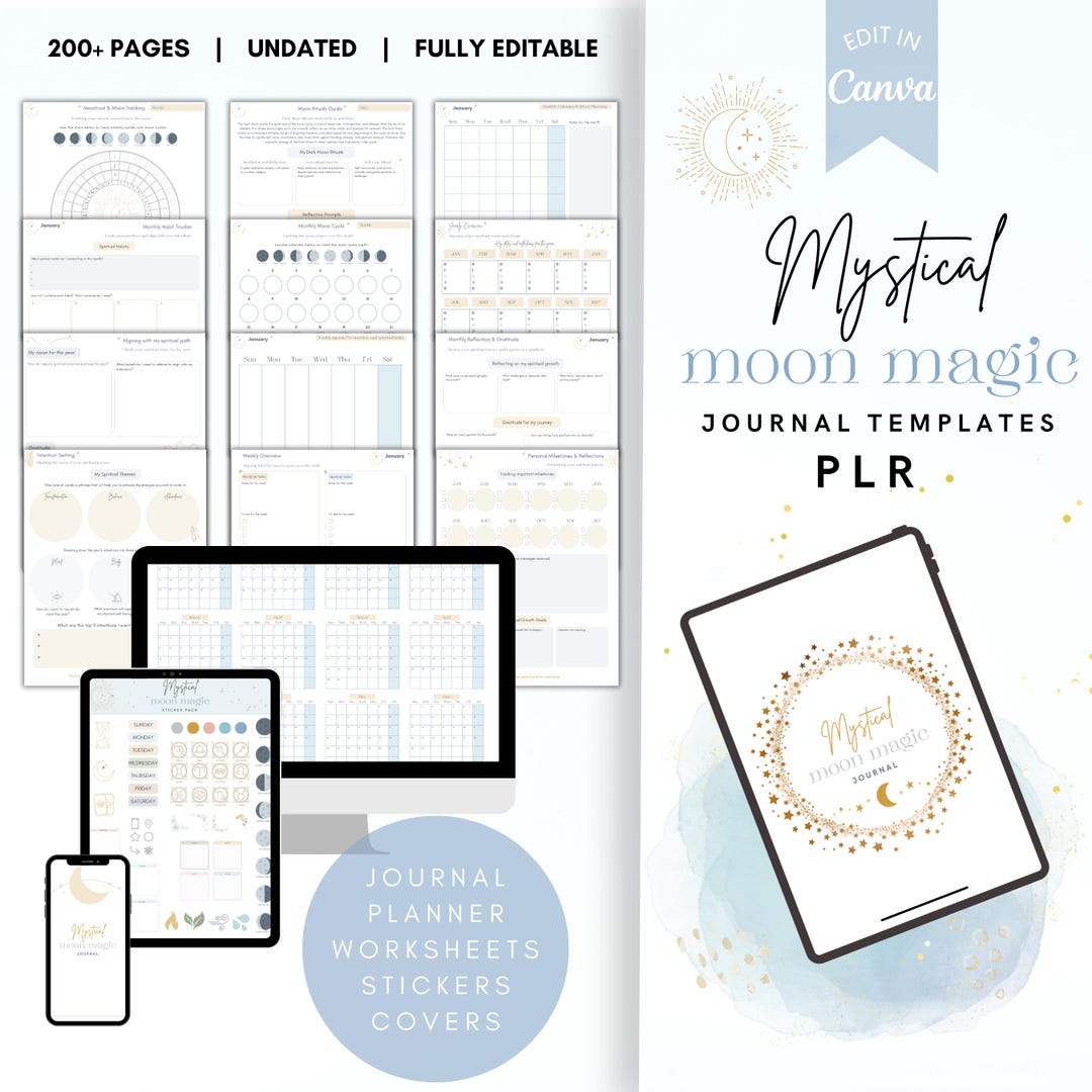 Moon & Astrology Journal Planner Bundle: Lunar Rituals, Trackers ...