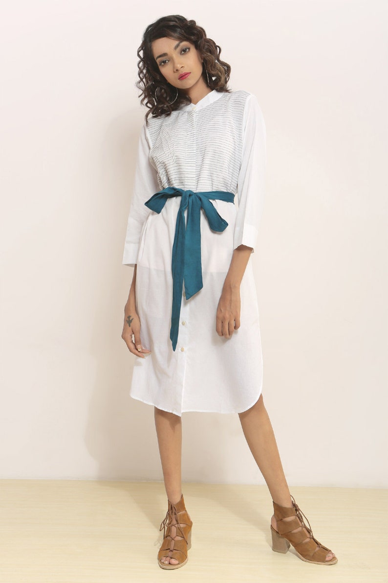 Embroidered White Cotton Tunic, Organic Cotton Woman's Tunic , Woman's ...