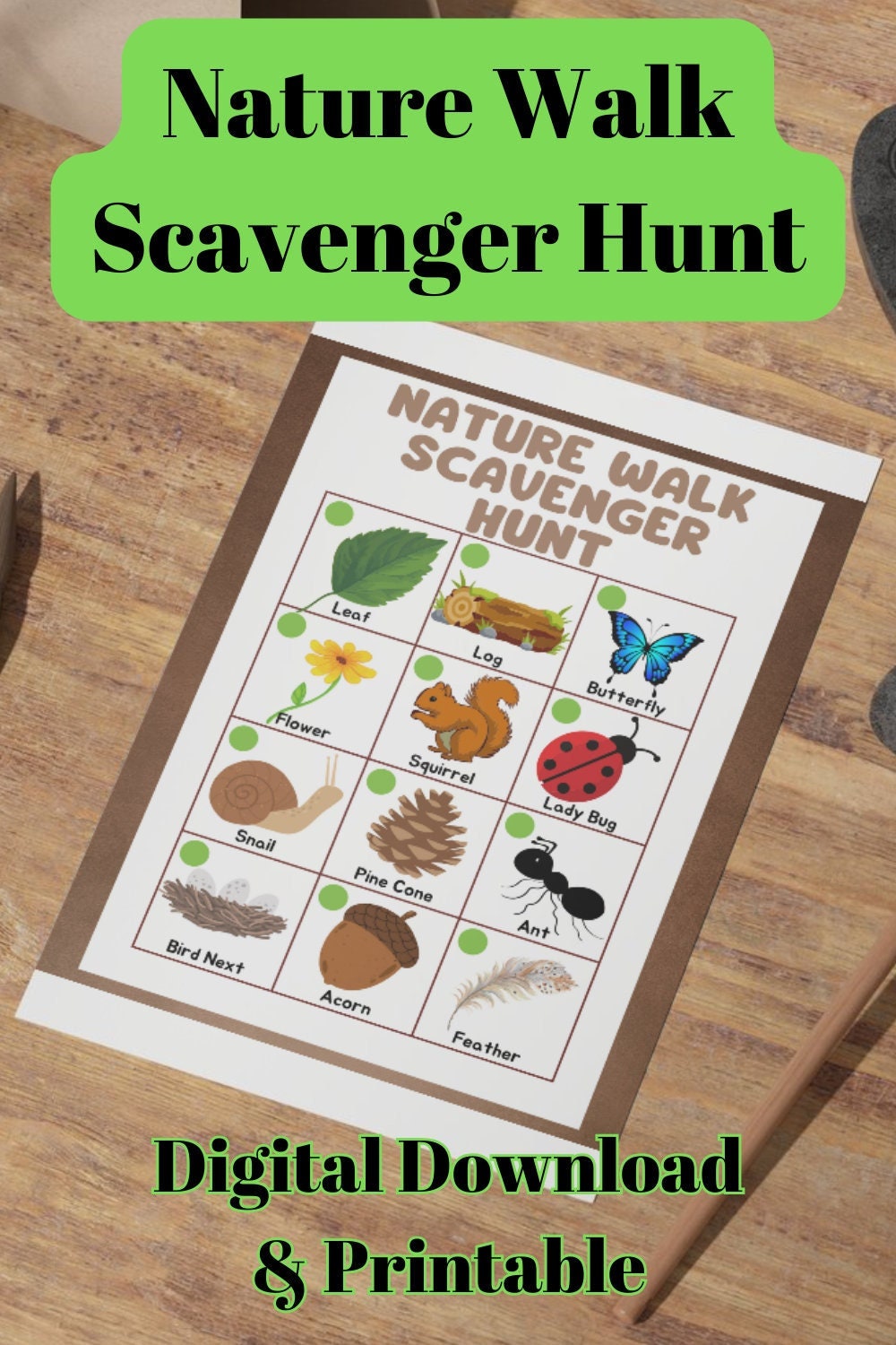 Kids Nature Walk Scavenger Hunt Kid Friendly List PDF Downloadable ...