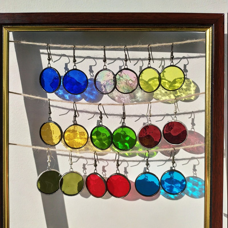 Glass Minimalistic Earrings - Etsy