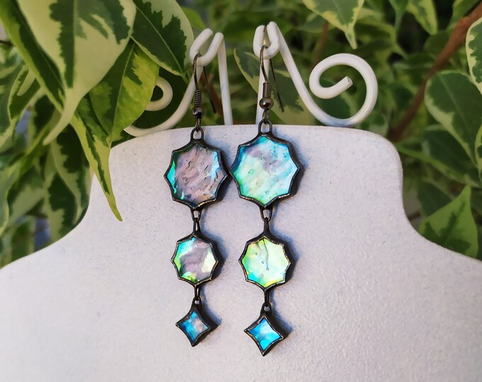 Stained Glass Earrings Hanging Earrings, Constellation Earrings Long ...