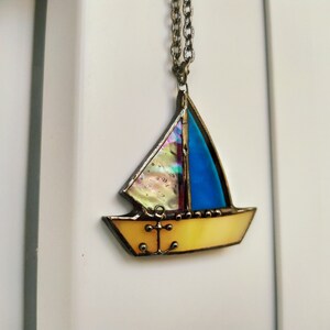 Sailing Boat Necklace Color Block Jewelry, Ship Necklace Nautical ...