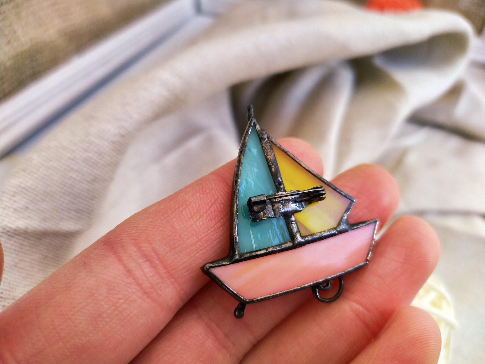 Sailing Boat Pin Nautical Brooch Color Block Jewelry,ship Jewelry ...