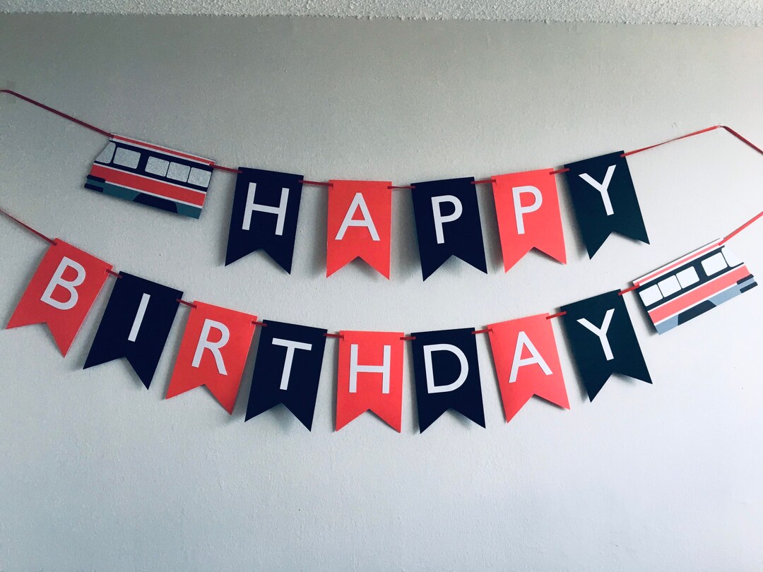 Toronto Birthday Banner - TTC Streetcar, Toronto Transit-themed ...