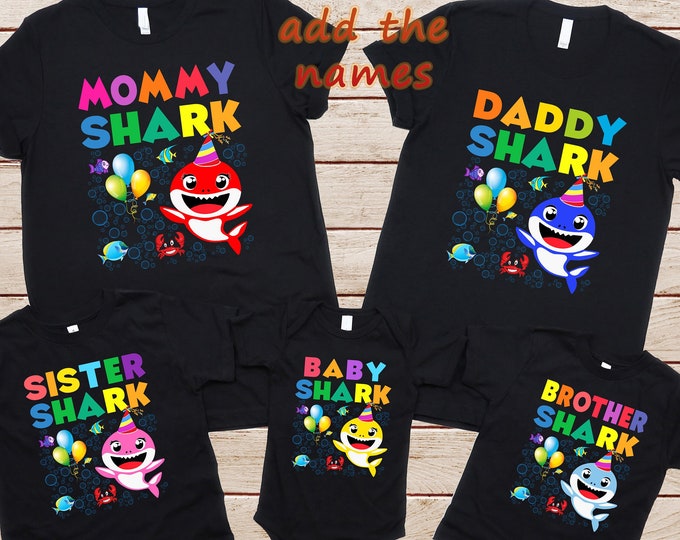 Mama Shark Daddy Shark and Baby Shark Shirts, Matching Family Shark T ...