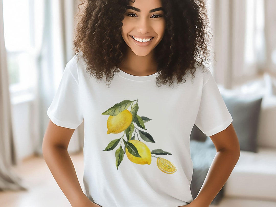 Lemon Shirt for Women, Cute Lemon Shirt, Botanical Fruit T-shirt ...