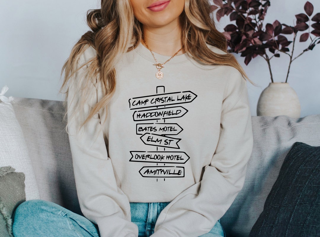 Halloween Directional Sign Sweatshirt, Halloween Funny Hoodie, Horror ...