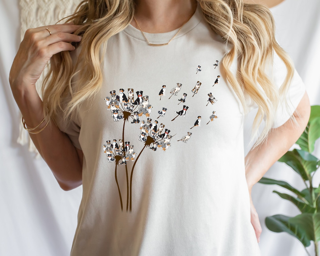 Dogs Flower Fly Dandelion Shirt, Floral Dog Shirt, Flower Dog Shirt ...