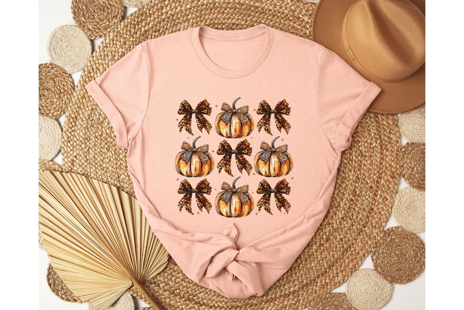 Retro Fall Pumpkin Coquette Bow Sweatshirt, Leopard Pumpkin Bow Shirt ...