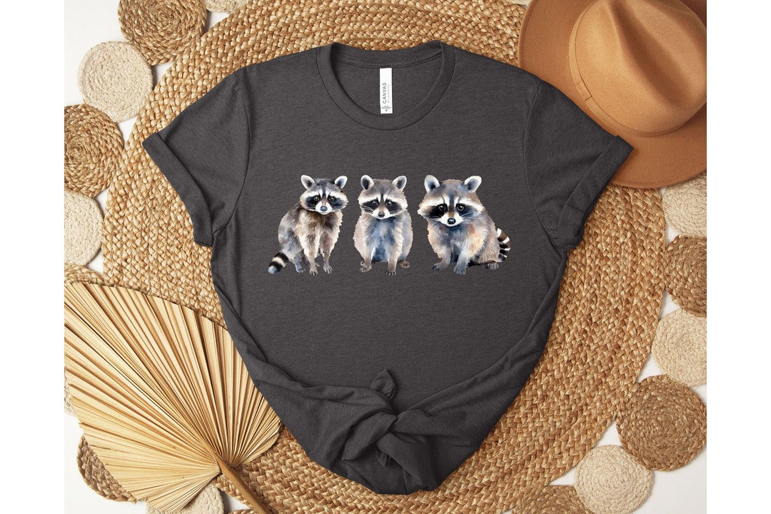 Three Raccoons Shirt, Funny Raccoon T-shirt, Watercolor Raccoon ...