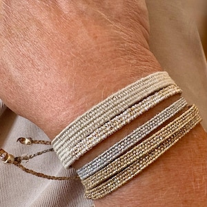 Very Narrow Woven Gold Bracelet - Etsy