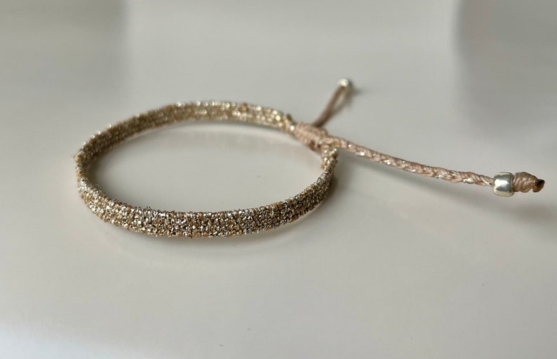 Very Narrow Woven Gold Bracelet - Etsy