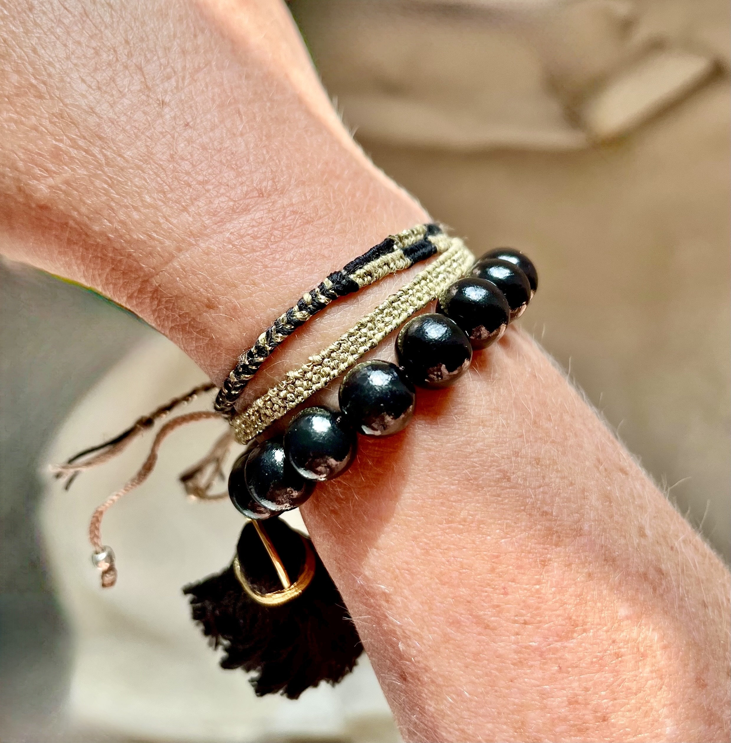 Very Narrow Woven Gold Bracelet - Etsy